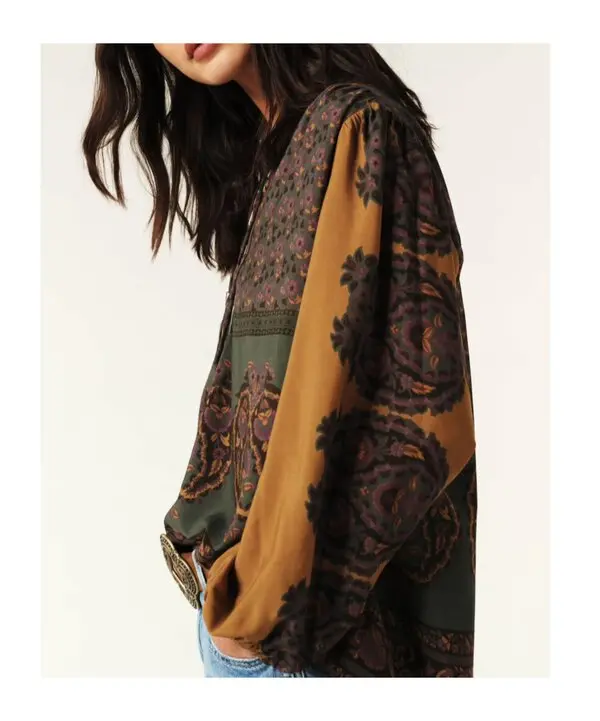 Ba&sh Printed Long-sleeved Blouse