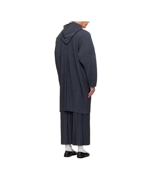 Issey Miyake Pleated Long-sleeved Coat