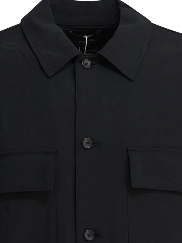 Vince Wool-blend Overshirt Jacket - Black