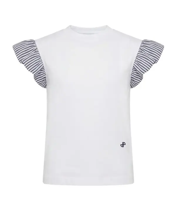 PATOU Ruffled Stripe-sleeve T-shirt