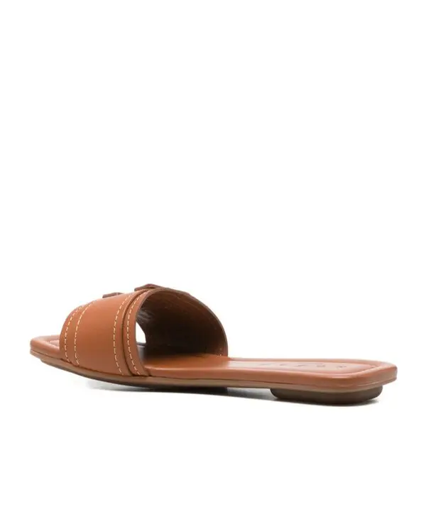 Hogan H685 Logo Detail Sandals - Brown