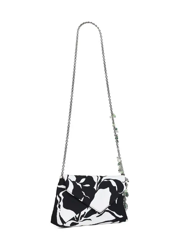 Dries Van Noten Beaded Floral Shoulder Bag - Black