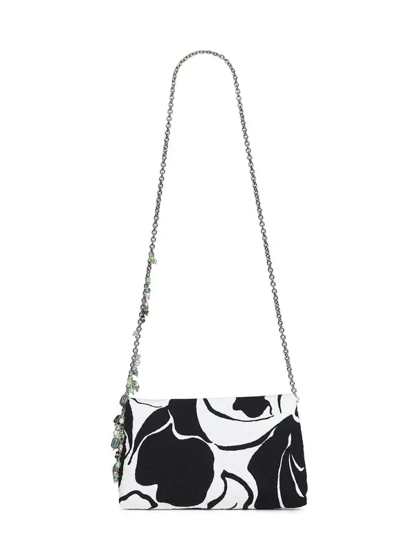 Dries Van Noten Beaded Floral Shoulder Bag - Black