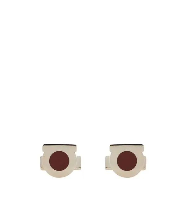 FERRAGAMO Gancini Cufflinks - Silver/red