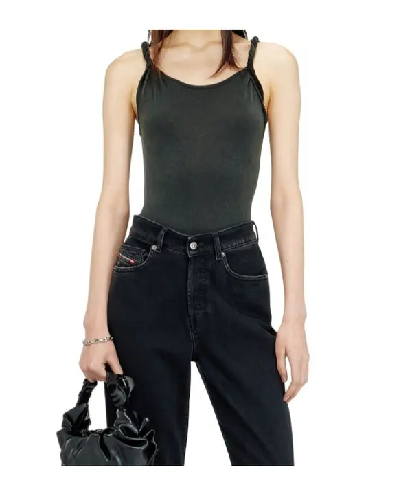 DIESEL® Ribbed Tank Top With Embroidered Logo