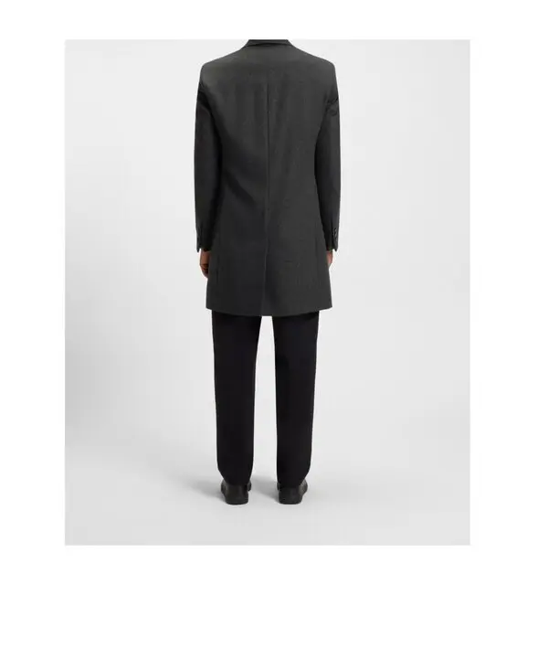 Hugo Boss Single Breasted Buttoned Coat - Dark Gray