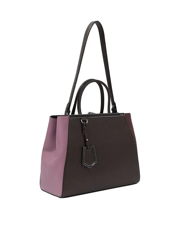 Fendi Color Block Top Handle Handbag - Black