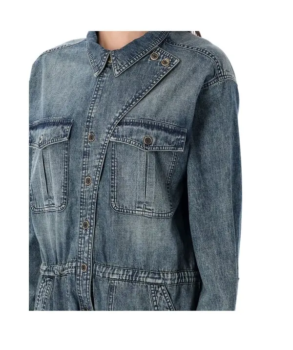 Isabel Marant Étoile Buttoned Denim Jumpsuit - Blue