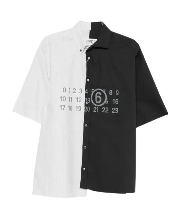 MAISON MARGIELA Striped Panelled Button-up Shirt