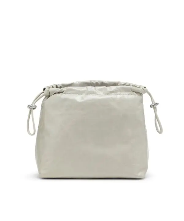 DIESEL® Scrunch Leather Bucket Bag - White