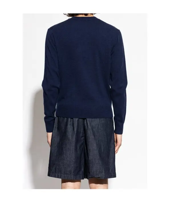 Acne Studios Crew Neck Long Sleeve Sweater - Navy