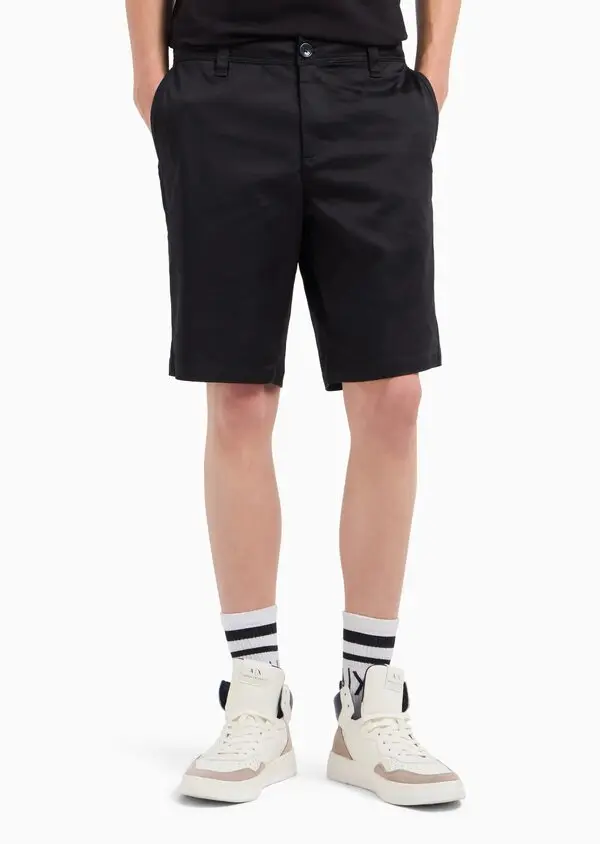 Armani Exchange Logo-plaque Shorts - Black