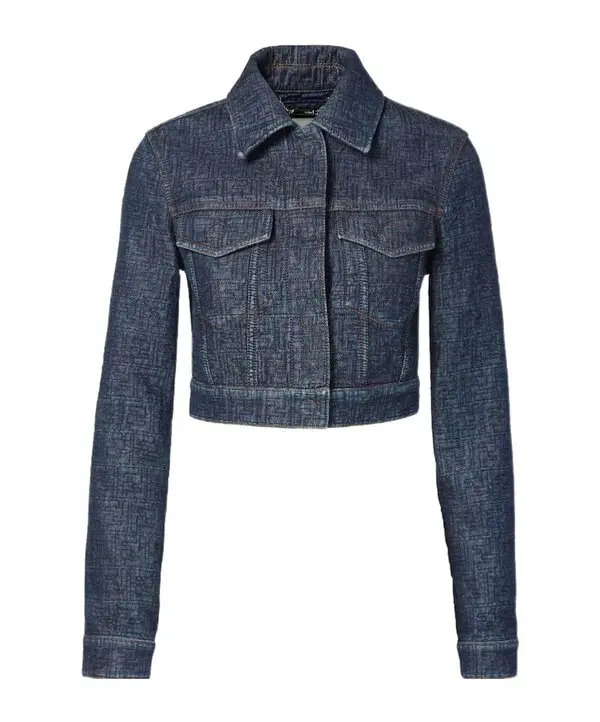 Fendi Quilted Ff Motif Denim Jacket