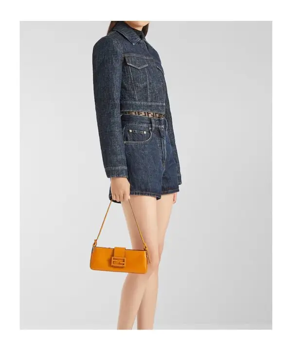 Fendi Quilted Ff Motif Denim Jacket