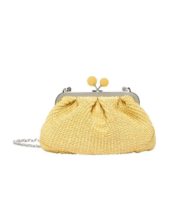 Max Mara Pasticcino Woven Clutch Bag - Yellow