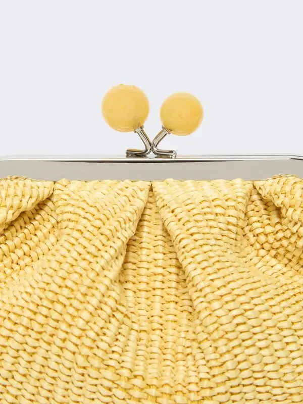 Max Mara Pasticcino Woven Clutch Bag - Yellow