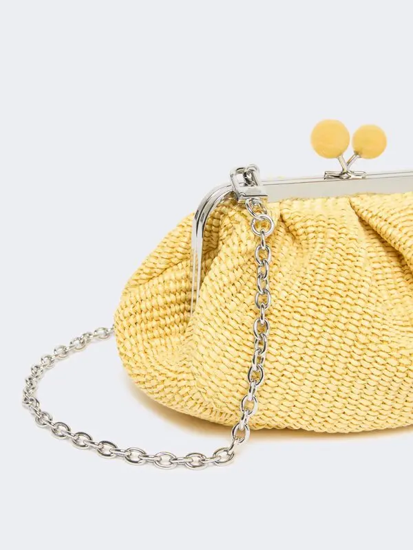 Max Mara Pasticcino Woven Clutch Bag - Yellow