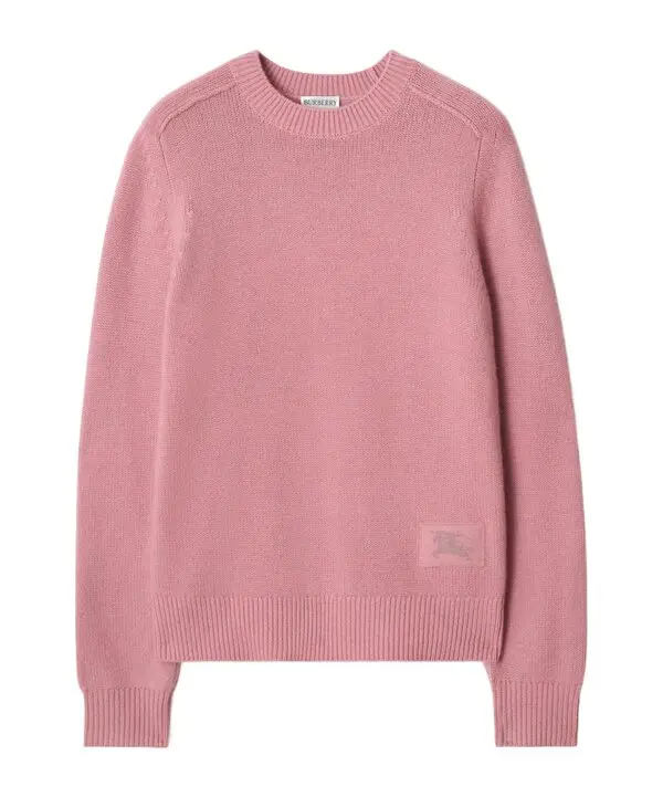 Burberry Crewneck Jumper With Equestrian Knight Design - Pink Begonia