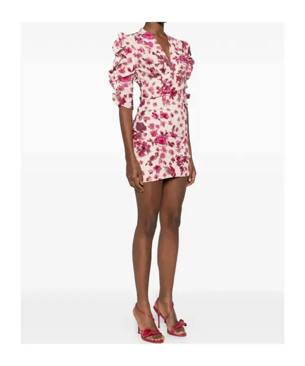Isabel Marant Étoile V-neck Ruffled Puff Sleeve Mini Dress