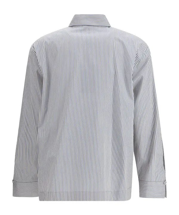 Fendi Striped Asymmetric Long-sleeve Shirt - Gray