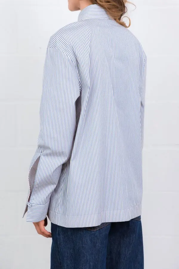 Fendi Striped Asymmetric Long-sleeve Shirt - Gray