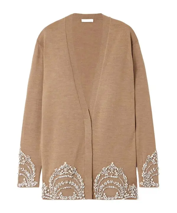Erdem Crystal-embellished Wool Cardigan