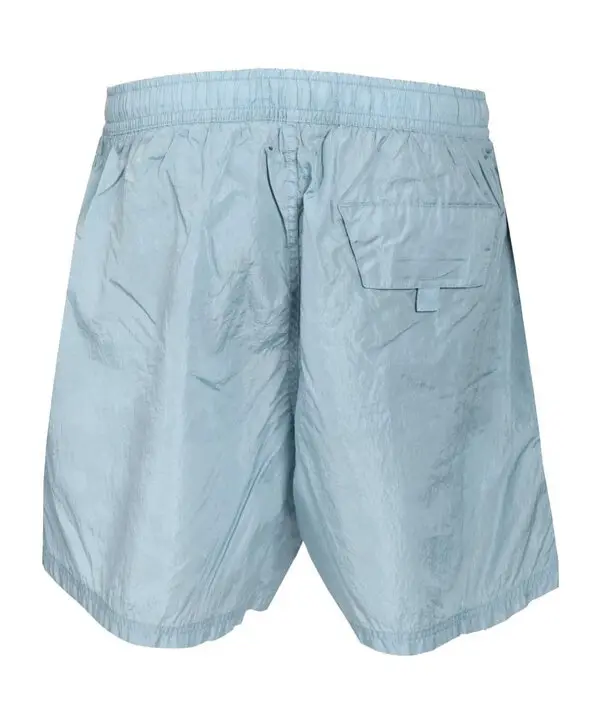 Stone Island Logo Printed Shorts - Light Blue
