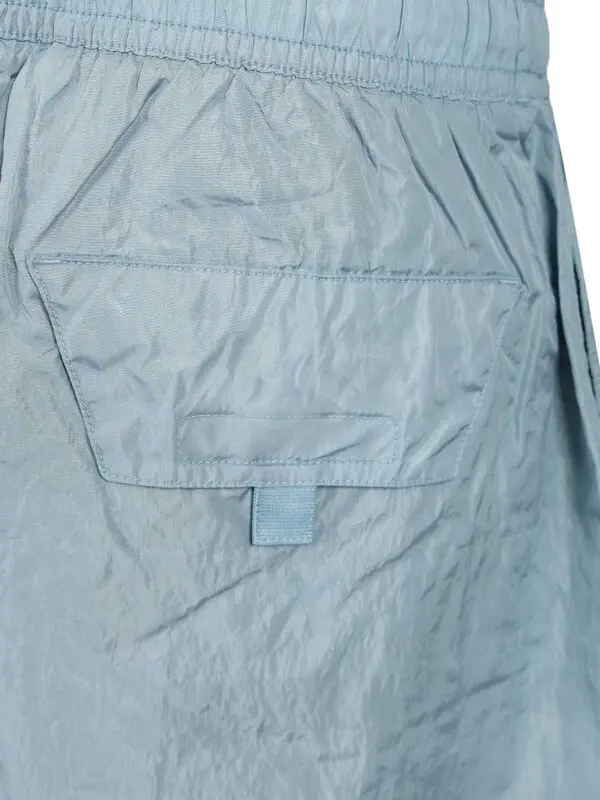 Stone Island Logo Printed Shorts - Light Blue