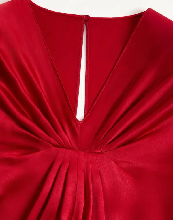 Valentino Garavani Crepe Satin Gown With Draped Details