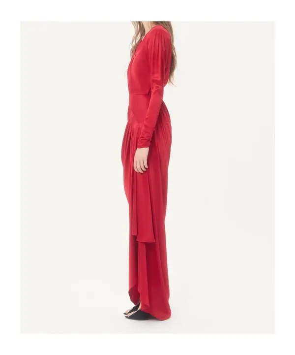 Valentino Garavani Crepe Satin Gown With Draped Details