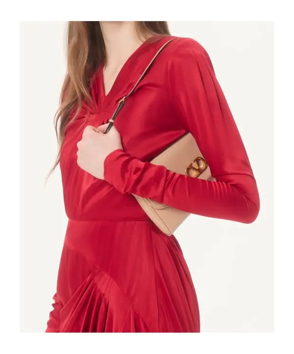 Valentino Garavani Crepe Satin Gown With Draped Details