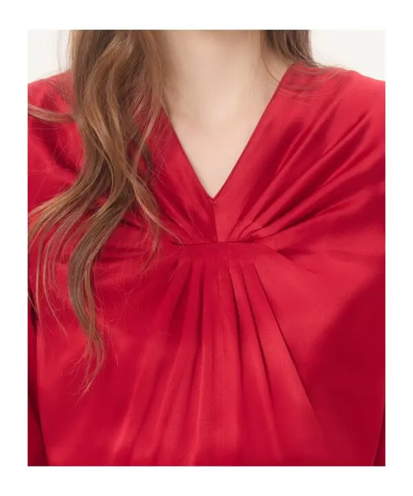 Valentino Garavani Crepe Satin Gown With Draped Details