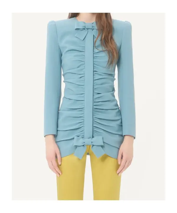 Valentino Garavani Ruched Jacket With Bow Detail