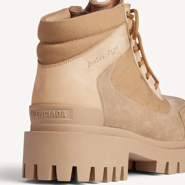 Balenciaga Combat Strike Lace-up Boots - Sand