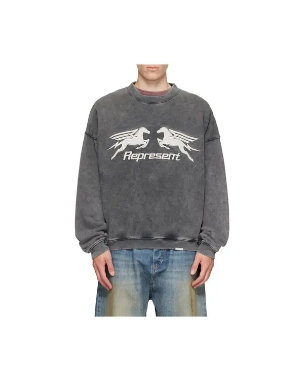 REPRESENT Pegasus Logo Crewneck Sweatshirt - Black