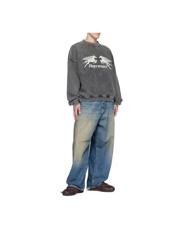 REPRESENT Pegasus Logo Crewneck Sweatshirt - Black