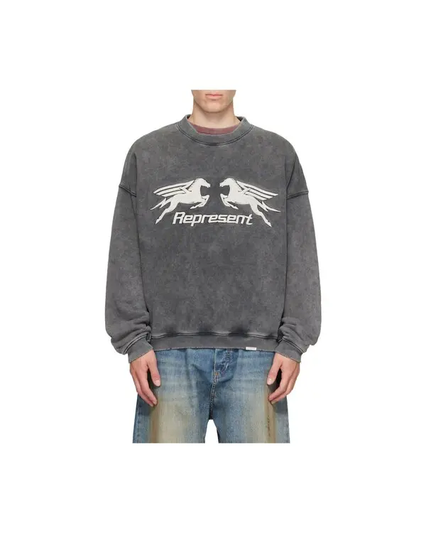 REPRESENT Pegasus Logo Crewneck Sweatshirt - Black