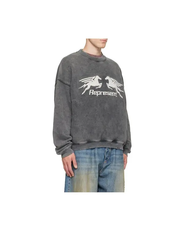 REPRESENT Pegasus Logo Crewneck Sweatshirt - Black