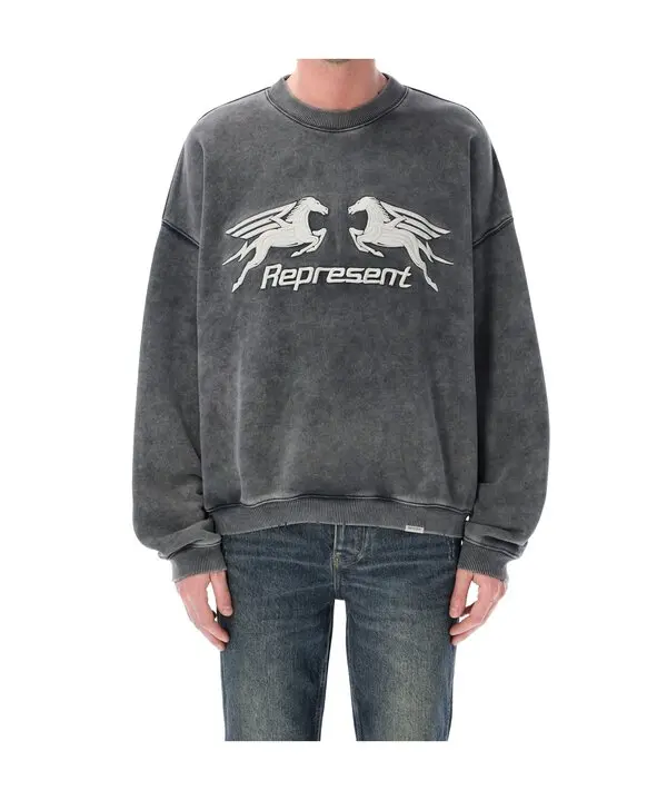 REPRESENT Pegasus Logo Crewneck Sweatshirt - Black