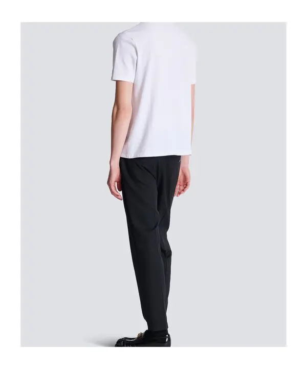 Balmain Cotton Polo Shirt With Écusson Print - White
