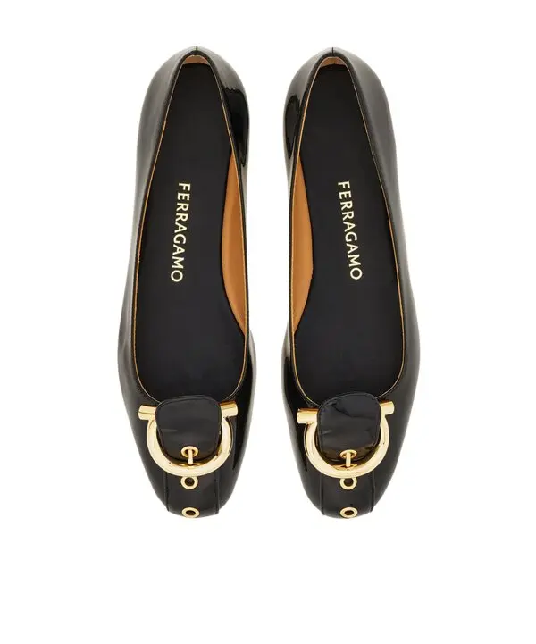 FERRAGAMO Gancini Ballet Flat - Black