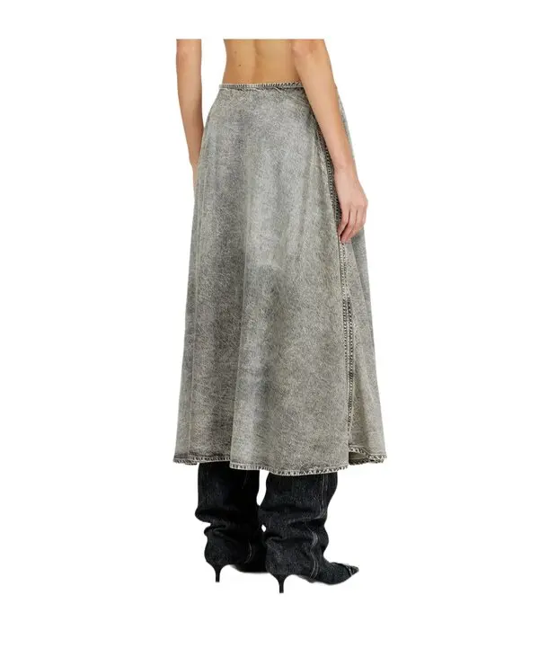 DIESEL® De-annie S2 Denim Midi Skirt - Grey