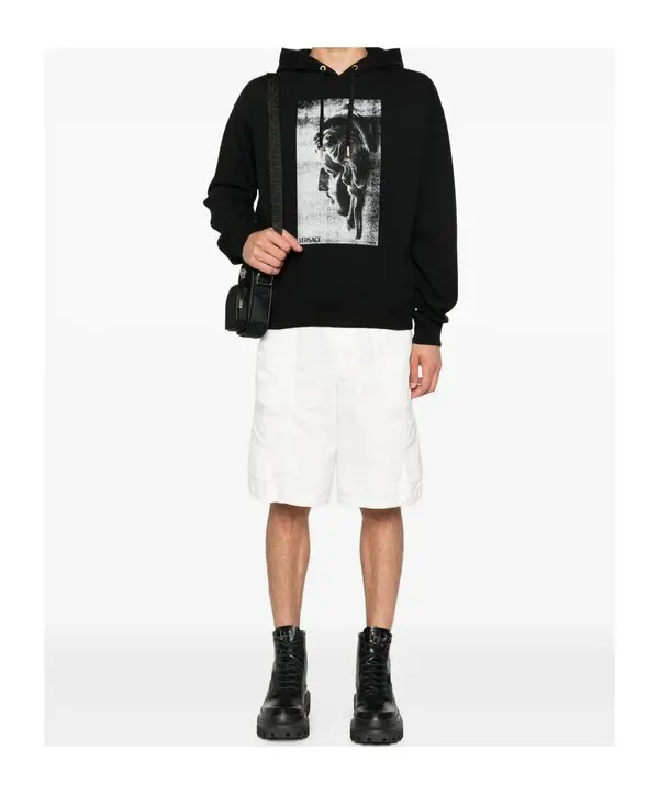 Versace Graphic Print Drawstring Hoodie