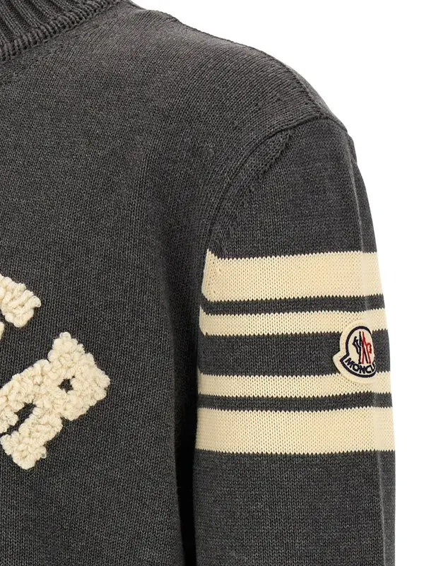Moncler Logo Detailed Crewneck Jumper - Black