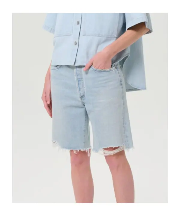 AGOLDE Distressed Bermuda Denim Shorts