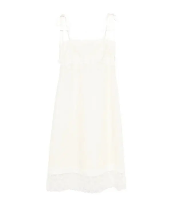 Valentino Garavani Lace Trim Sleeveless Midi Dress - Ivory White