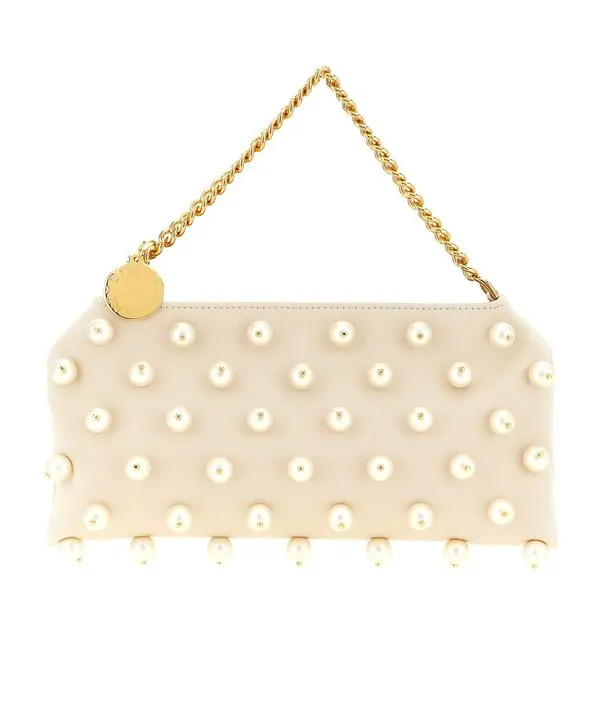 Stella McCartney Falabella Pearl Clutch Bag - Nude