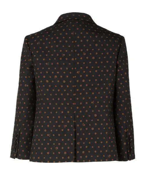 Fendi Double-breasted Falena Dots Printed Jacket - Black