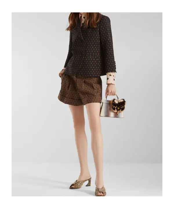 Fendi Double-breasted Falena Dots Printed Jacket - Black