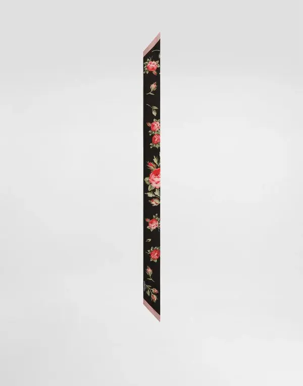 Dolce & Gabbana Dolce Gabbana Rose Bouquet-printed Twill Scarf - Multicolour